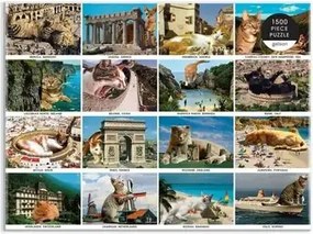 Galison Puzzle Kočky na prázdninách / 1500 dílků / od 8 let