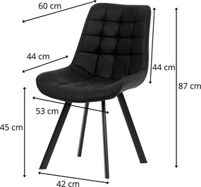 Vikio Jídelní set pro 6 osob 180x90 cm dub, černá broušená kůže VJS118-61C