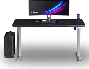 ULTRADESK Quest šedá, černá deska / Herní stůl / 140 x 70 cm / 72-120