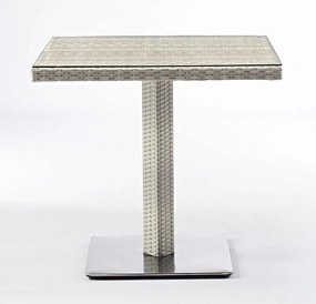 DEOKORK Zahradní ratanový stůl GINA 80x80 cm (šedo-béžový)