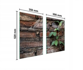 Skleněná Ochranná Deska Do Kuchyně 65x52 Cihlová