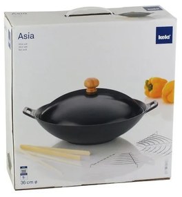 KELA Wok litinový 36 cm s příslušenstvím sada 5 ks KL-77943