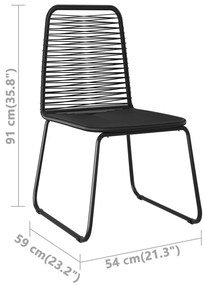 vidaXL Marketos 3dílný zahradní jídelní set PVC ratan černý