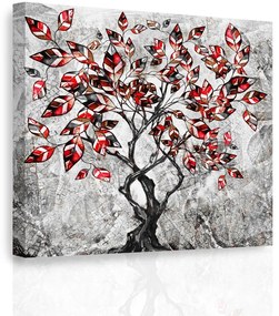 Obraz strom v mozaice Red Velikost (šířka x výška): 80x80 cm