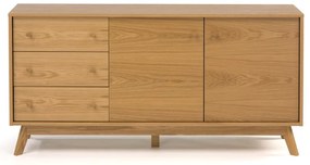Nízká komoda v dekoru dubu v přírodní barvě 149x75 cm Kensal – Woodman