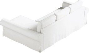 Potah na pohovku IKEA Backabro rozkládací se šezlongem barva krémová látka pletený vzor