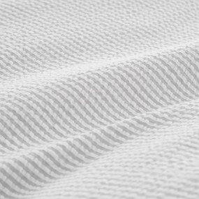 Světle šedé 3dílné povlečení na dvoulůžko z bavlněného perkálu 200x200 cm Seersucker Woven Stripe – Bianca