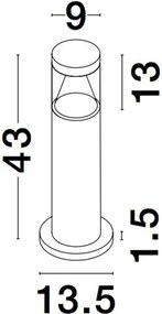NV 9905025 Venkovní sloupkové svítidlo ROCK černý hliník stříbrný hliník a čirý akryl LED 8W 3000K 220-240V 120st. IP65 - NOVA LUCE