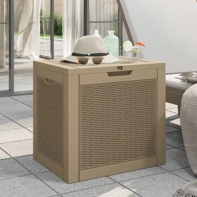 Zahradní Úložný Box Světle Hnědý 55,5 X 43 X 53 Cm Polypropylen - Černá