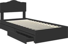 Postel s úložným prostorem Černá 70 x 190 cm Kompozitní dřevo 3413146