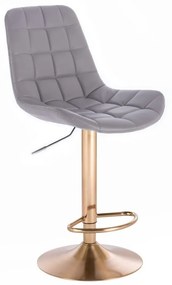 LuxuryForm Barová židle PARIS na zlatém talíři  - šedá