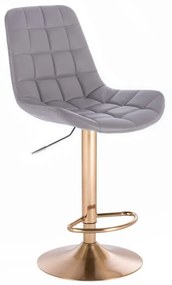 LuxuryForm DESIGN Barová židle PARIS na zlaté kulaté podstavě - šedá