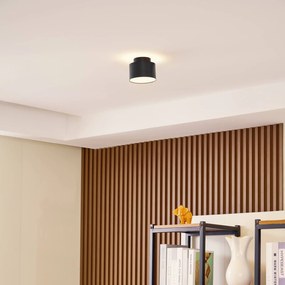 Lindby LED reflektor Nivoria, 11 x 8,8 cm, pískově černá, hliník