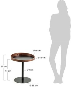 Ořechový odkládací stolek Kave Home Kaori 46 cm