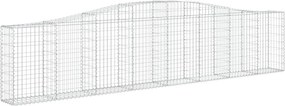 Klenuté gabionové koše 2 ks 400x30x80/100 cm pozinkované železo 3145813