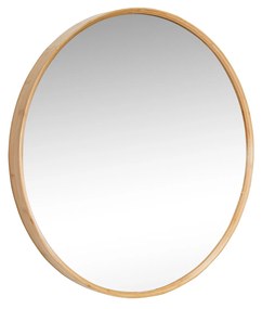 Hübsch Nástěnné zrcadlo s dřevěným rámem, přírodní/kůže - 240601
