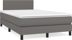 Box spring postel s matrací šedá 120x200 cm umělá kůže 3140997
