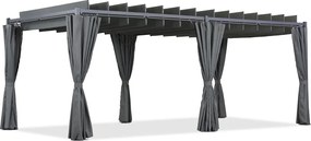 Antracitová pergola Malaga 3x6 m se závěsy Garden Point