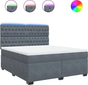 Box spring postel s matrací tmavě šedá 180x200 cm samet 3293285