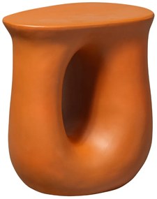 OnaDnes -20% Hoorns Oranžový keramický odkládací stolek Maysan 41 x 31 cm