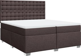 Box spring postel s matrací tmavě hnědá 200x200 cm textil 3290612