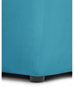 Tyrkysová sametová rohová pohovka (pravý roh/s lenoškou) Cube – Bonami Selection