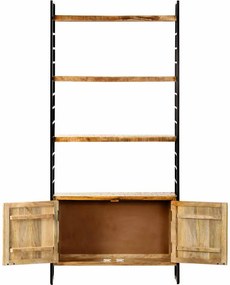 4patrová knihovna 80 x 30 x 180 cm hrubé mangovníkové dřevo 284422