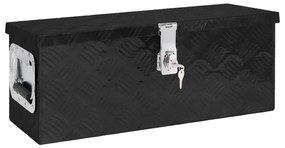 Úložný box černý 60 x 23,5 x 23 cm hliník 152249