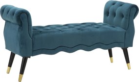 Lavice Paris 120 cm samet tyrkysová/zlatá