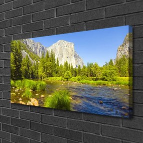Obraz na plátně jezero Hora Les Příroda 125x50 cm