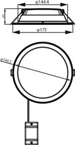 Podhledové LED svítidlo Philips DN065B G4 LED12/830 12W průměr 150mm 3000K teplá bílá