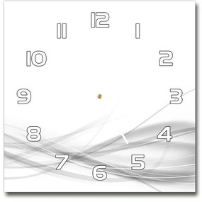 Wallmuralia Skleněné hodiny na stěnu Abstrakce vlna 30x30 cm