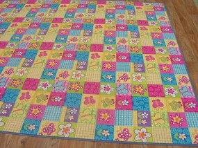 Dětský koberec Butterfly & Flowers růžový