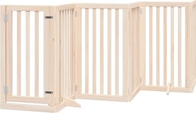 Zábrana pro psy s dvířky skládací 9 panelů 450 cm topol 3155644