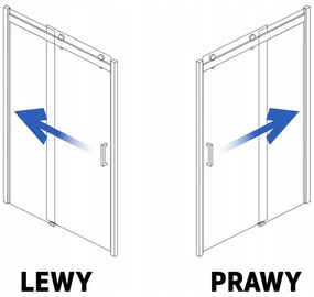 Sprchový kout REA NIXON 90/zástěna x 140/dveře cm, PRAVÝ, chrom/transparent - bez vaničky