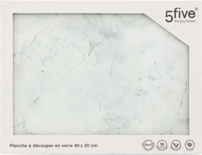 Prkénko na krájení Glass Marble, bílá, 40x30 cm
