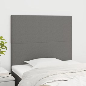 Čelo postele tmavě šedé 100x5x118/128 cm látkové 3116043