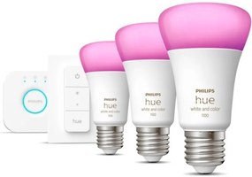 Led žárovka philips hue white and color ambiance 9w 1100 e27 starter kit
