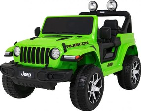 Ramiz Jeep Wrangler Rubicon elektrické auto pro děti zelené + dálkové ovládání + MP3 LED rádio + EVA kola