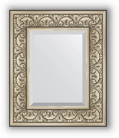 Zrcadlo s fazetou, stříbrný barokní ornament