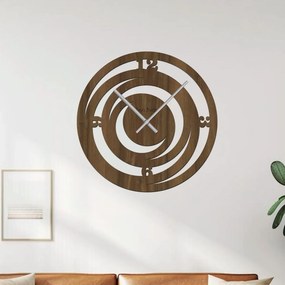 dřevo života Dřevěné hodiny TWIST Zvolte barvu dekoru: Ořech, Zvolte velikost hodin (cm): 35x35, Barva ručiček: Stříbrné