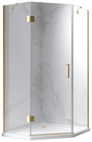 BPS-koupelny Pětiúhelníkový sprchový kout HYD-PK10 80x80 zlatá/transparent