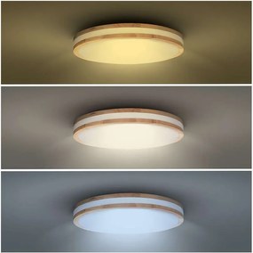LED stropní světlo s dálkovým ovládáním Woody nastavitelné - průměr 50 cm, hnědá