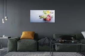 Obraz na skle Koktejl malina vápno citron 125x50 cm
