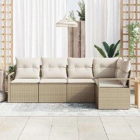 Set pohovek 5 ks Béžová polyratan 3346381