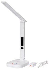 LED RGBW Stm. lampa s bezdr. nab., displejem, USB portem 6W/5V 3000-6500K bílá