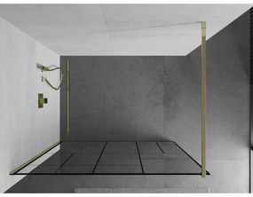Mexen Kioto sprchová zástěna 110x200 cm 8 mm, zlatý profil, sklo černý vzor 2, 800-110-101-50-78