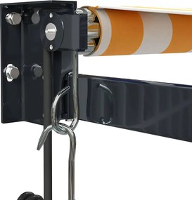 Automatická zatahovací markýza žlutá a bílá 3,5 x 2,5 m 3154507