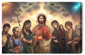 Obraz Ježíš Kristus Obklopený Svatými Nedostatek Nedostatek Plátno Canvas 90x60