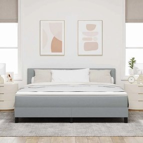 Postel s boxspringem s čelo Světle šedá 180 x 200 cm textil 3338706